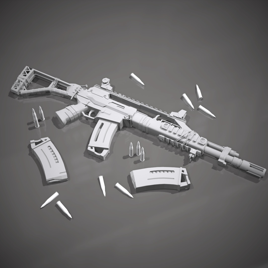 ArtStation - Wasteland Assault Rifle