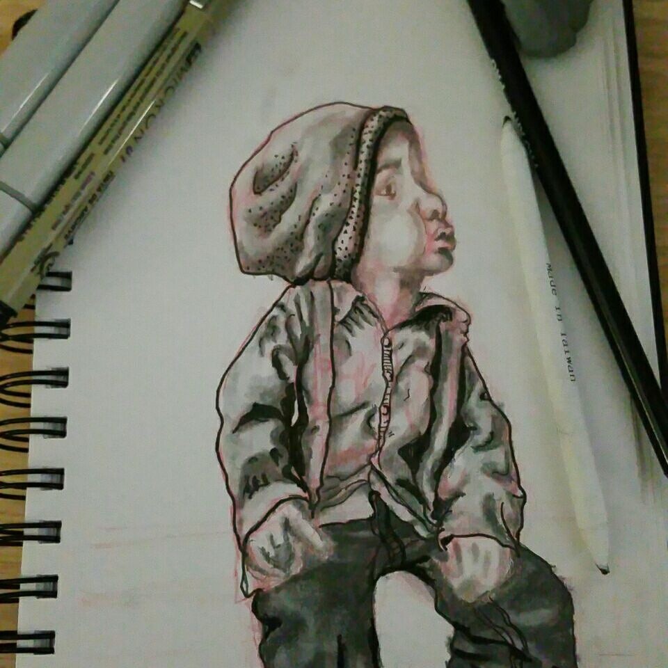 ArtStation - kid on a stoop