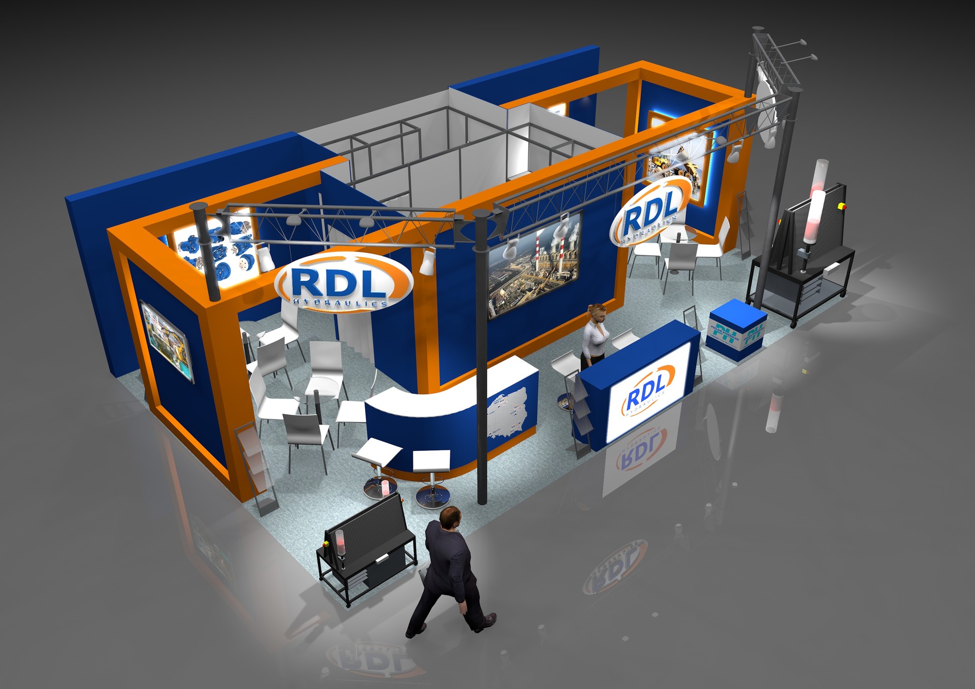 ArtStation - Stand design for RDL Hydraulics at HaPeS (concept one)
