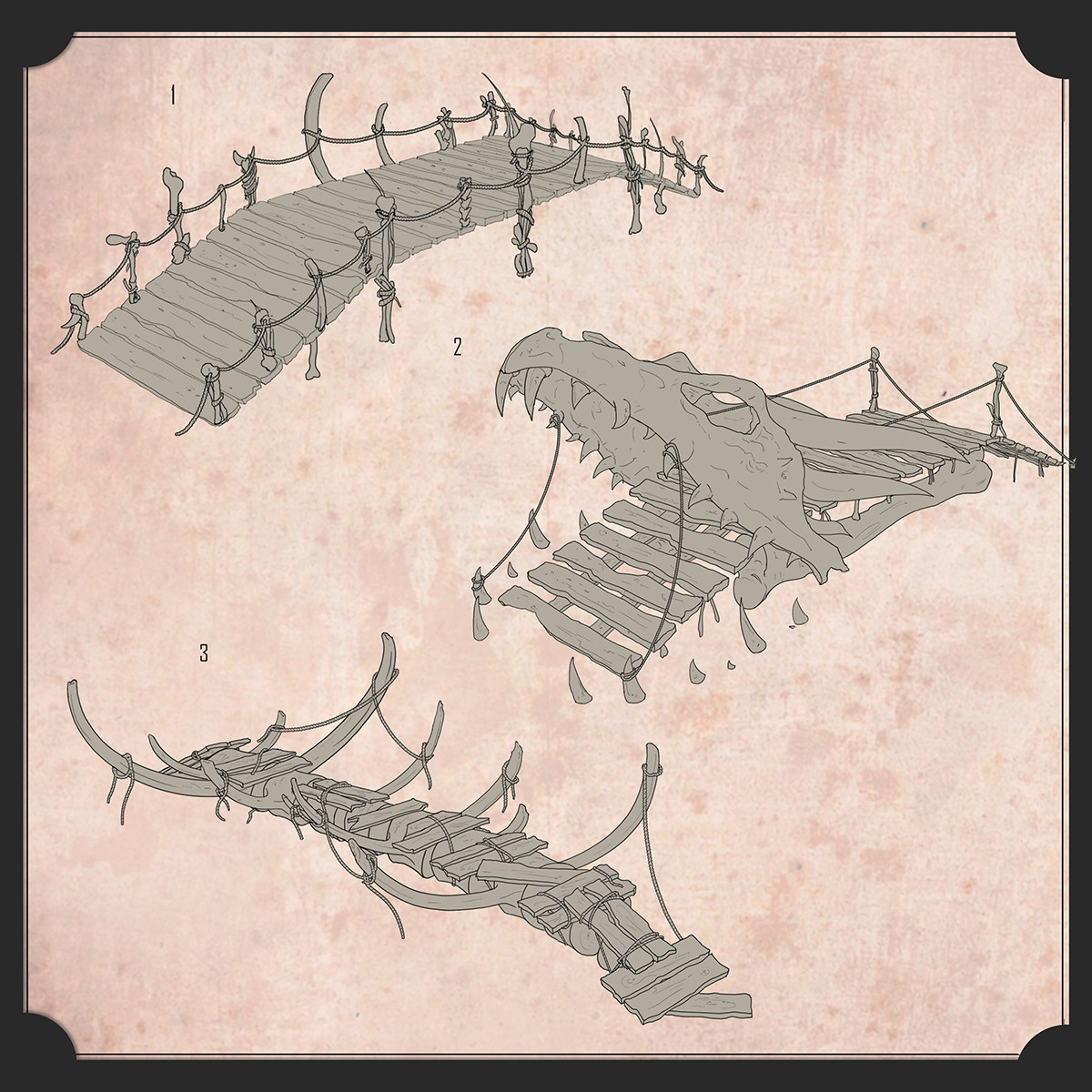ArtStation - Bone Inspired - Bridge Designs