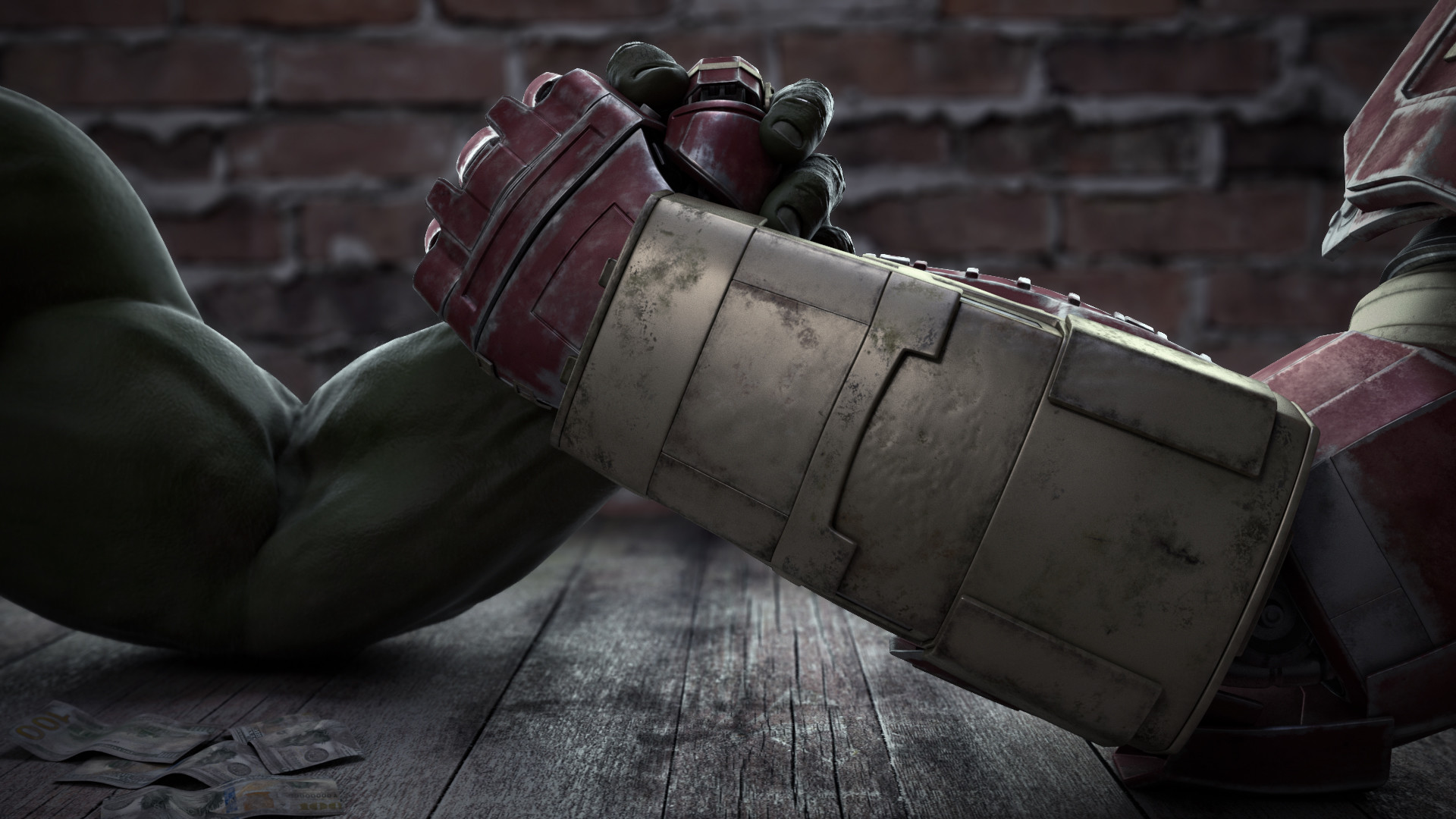 ArtStation - Hulk VS Hulkbuster armwrestling
