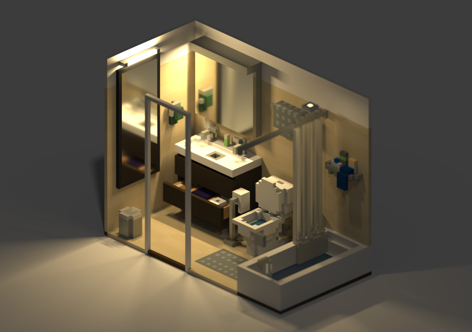 ArtStation - Voxel Bathroom