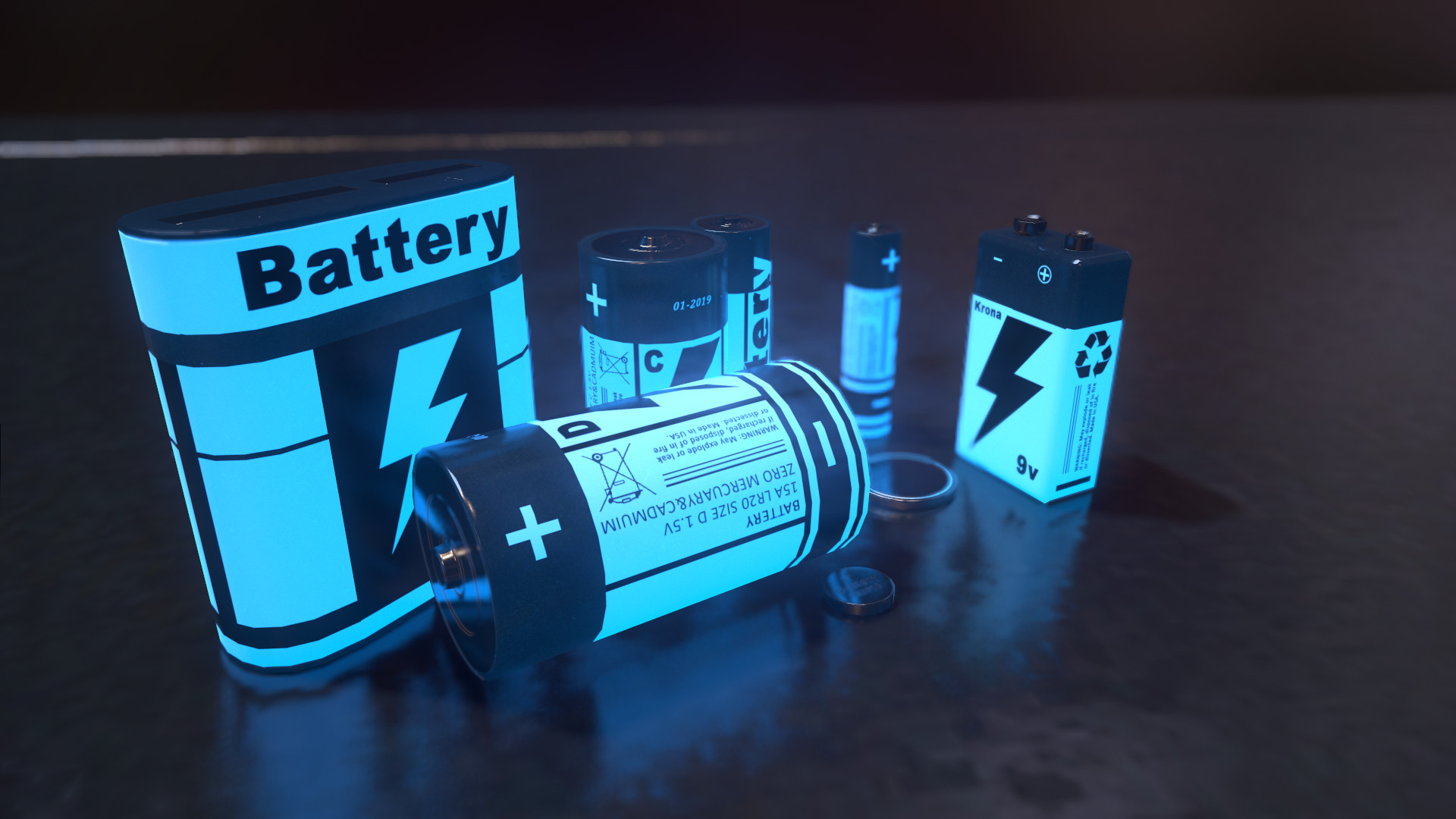 ArtStation - Glowing batteries