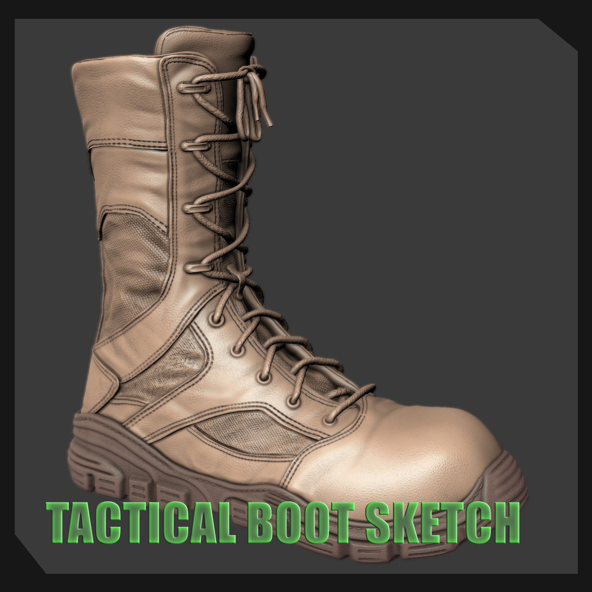 ArtStation - Tactical Boots Sketch