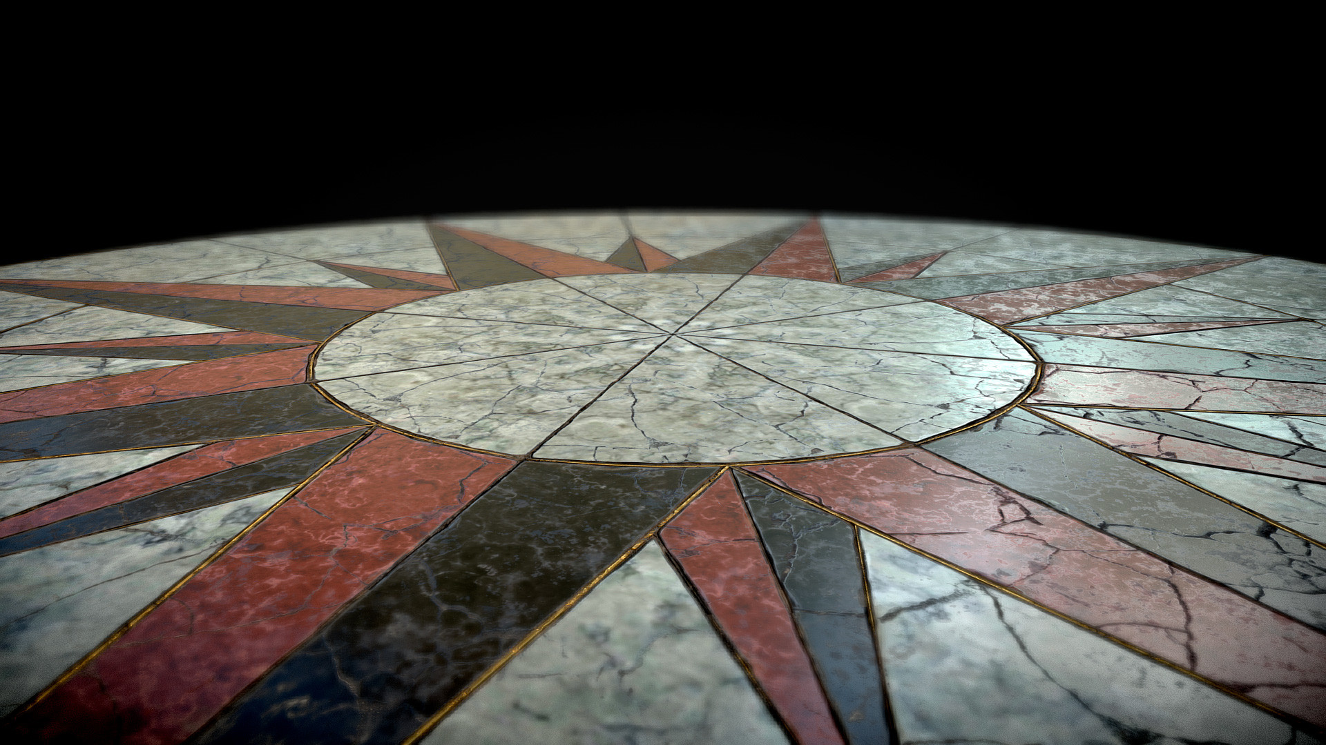 ArtStation - Radial marble floor