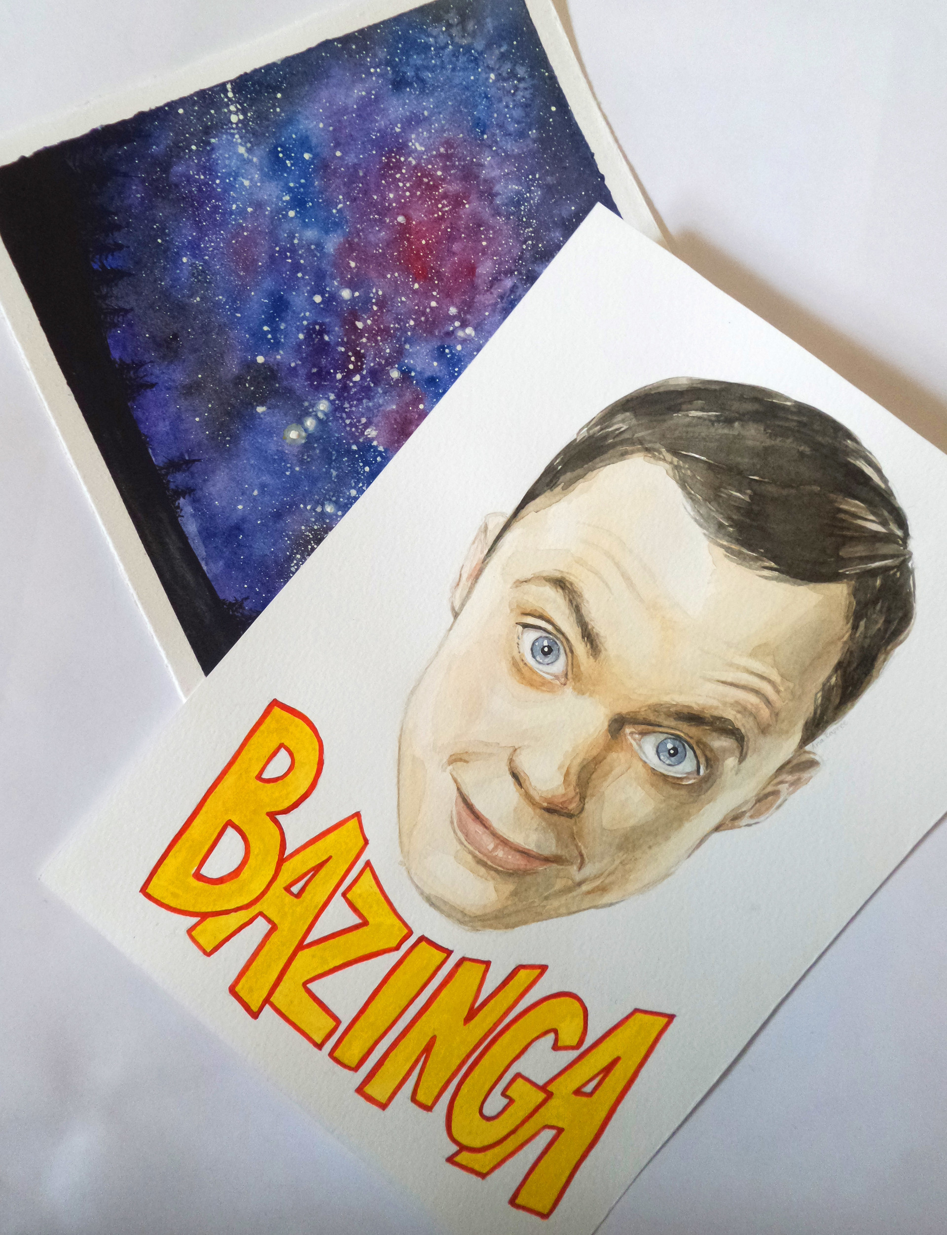 ArtStation - Sheldon Cooper watercolor illustration