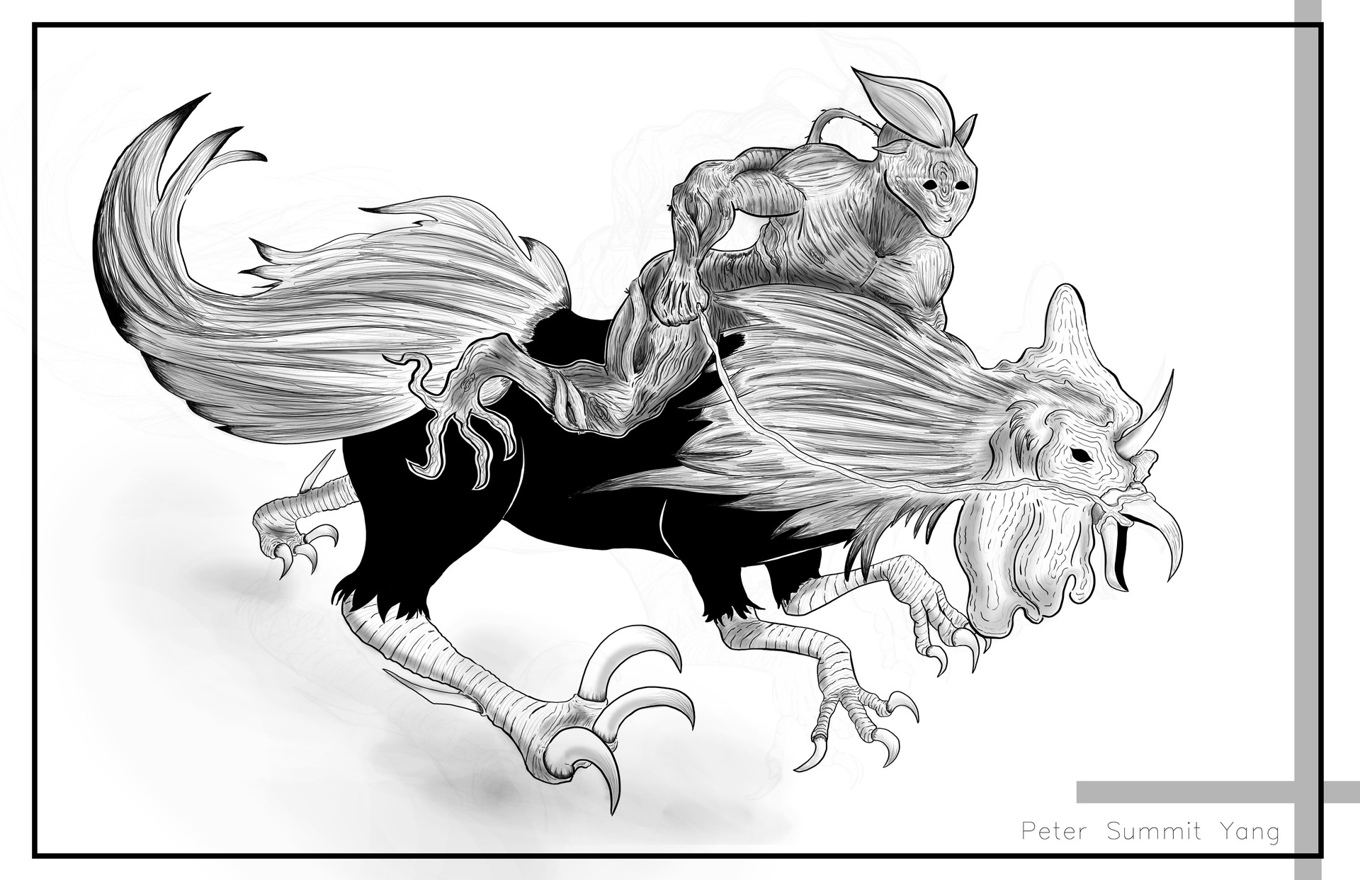 ArtStation - Vine Alien and Dino-Rooster Concept