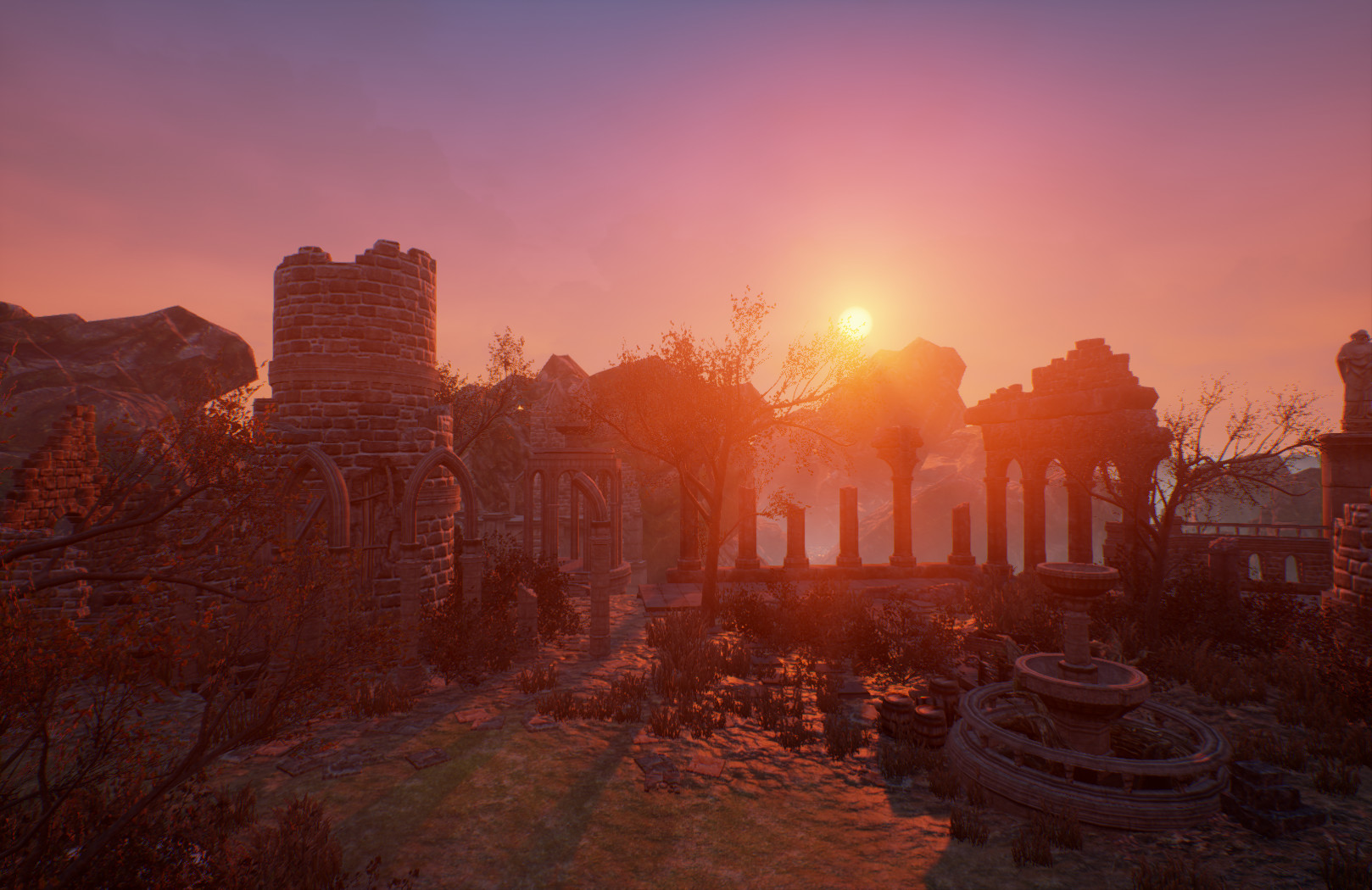 ArtStation - Sunset in a fantasy realm