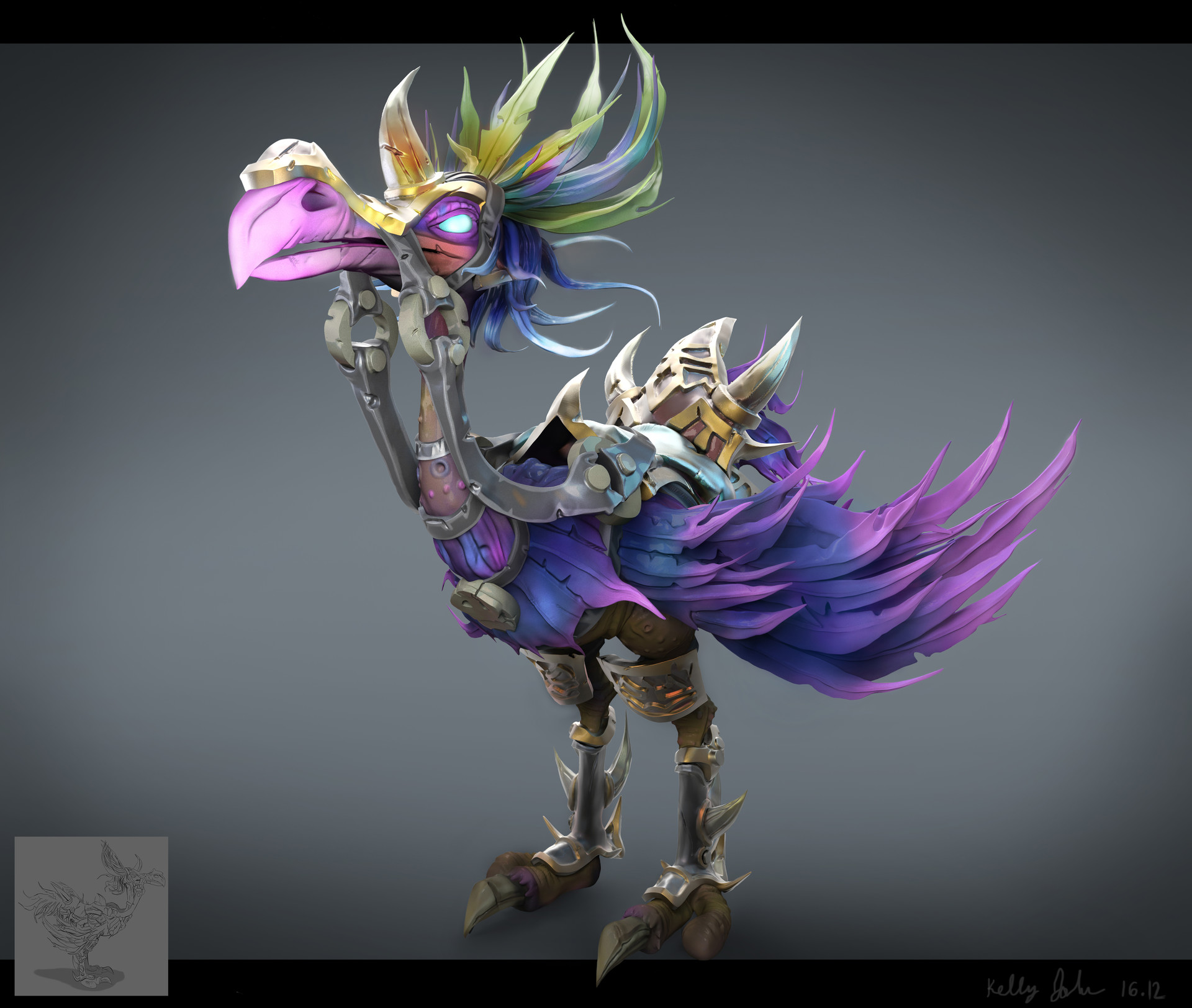 ArtStation - Squawkers the Ostrich Mount - World of Warcraft Fan Art ...