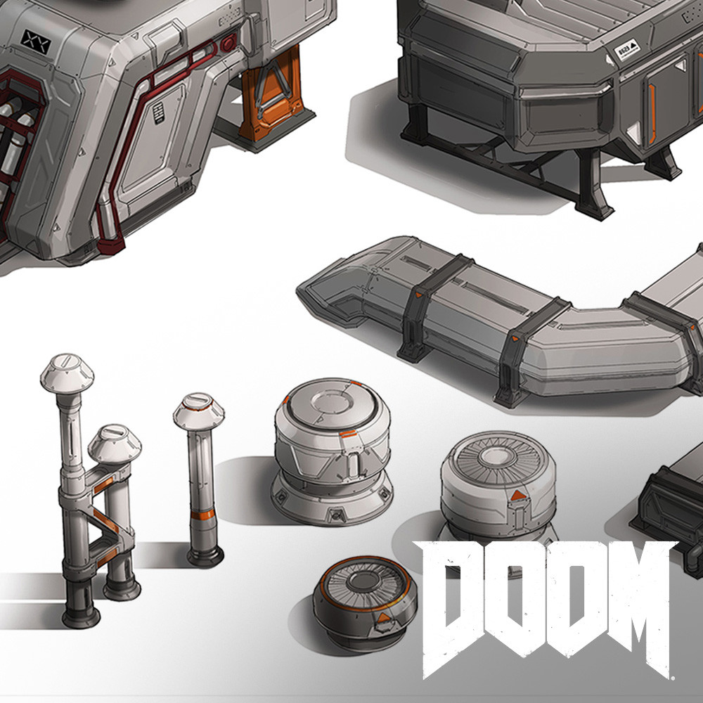 ArtStation - DOOM - Rooftop Props