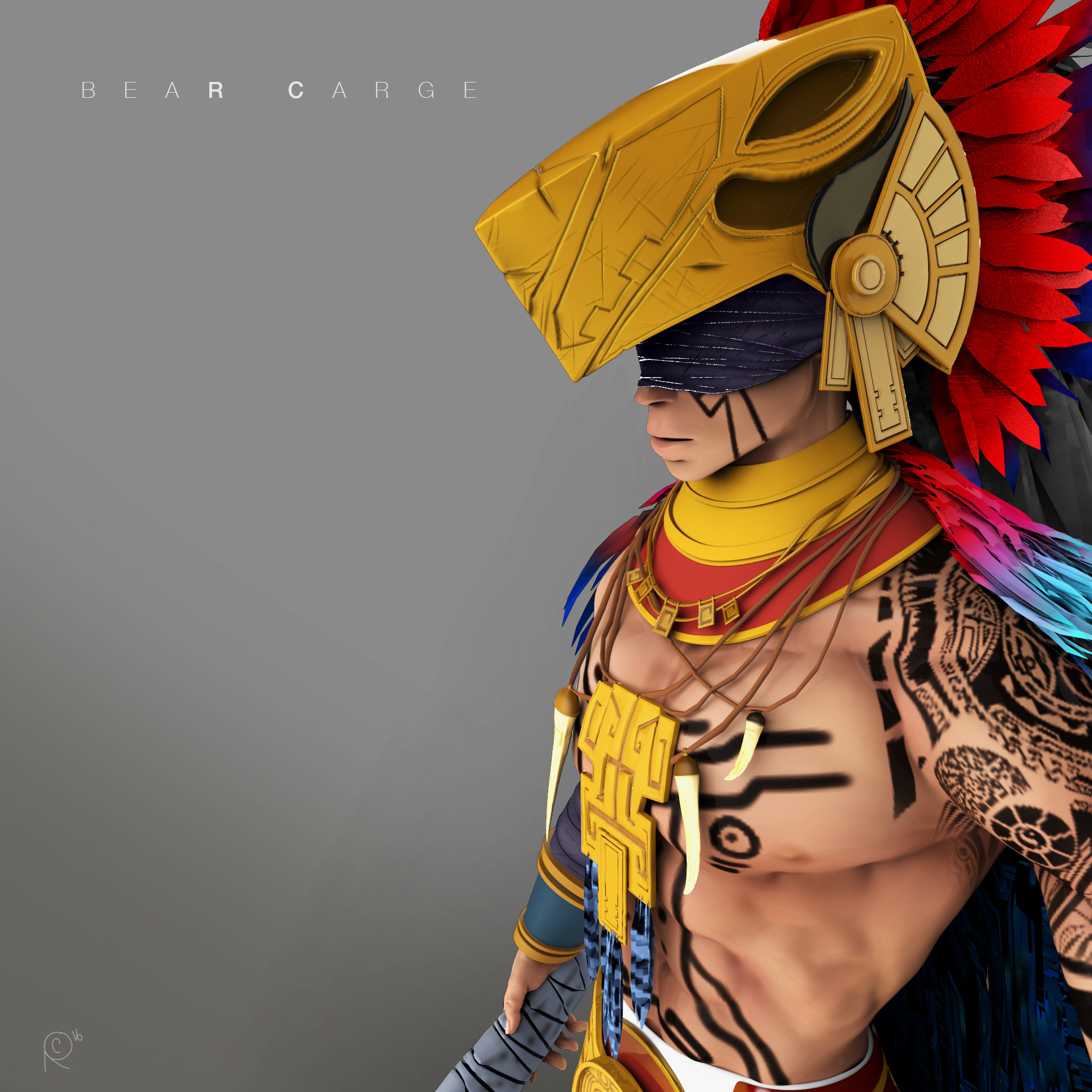 ArtStation - Azteca Warrior (Tribal Hero)