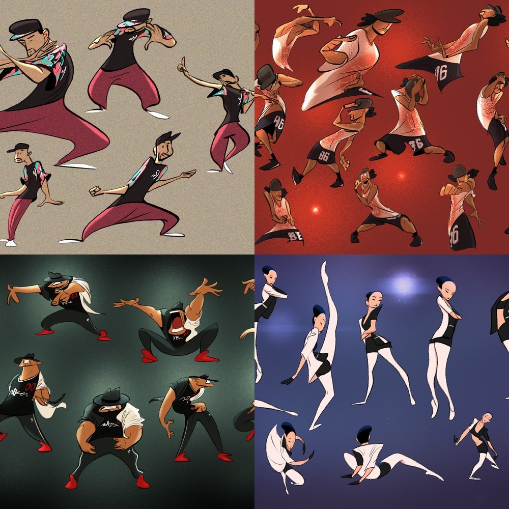 ArtStation - Dancers sketches