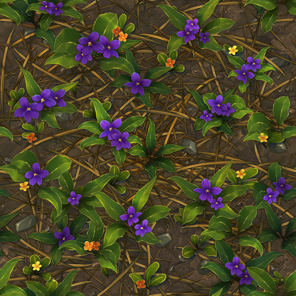 ArtStation - Stylized Hand-painted Tiled Ground texture