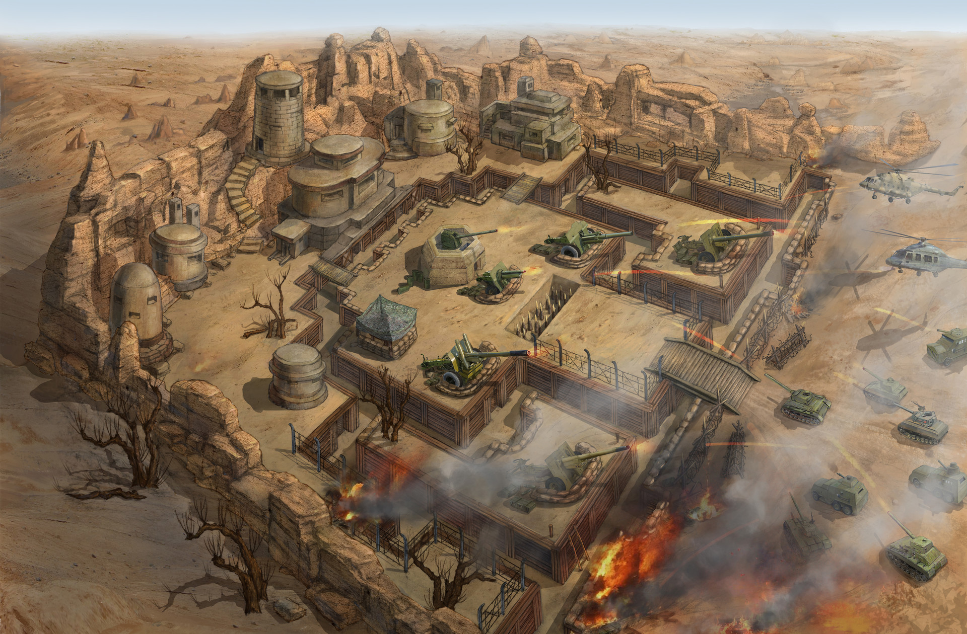 ArtStation - Desert war zone