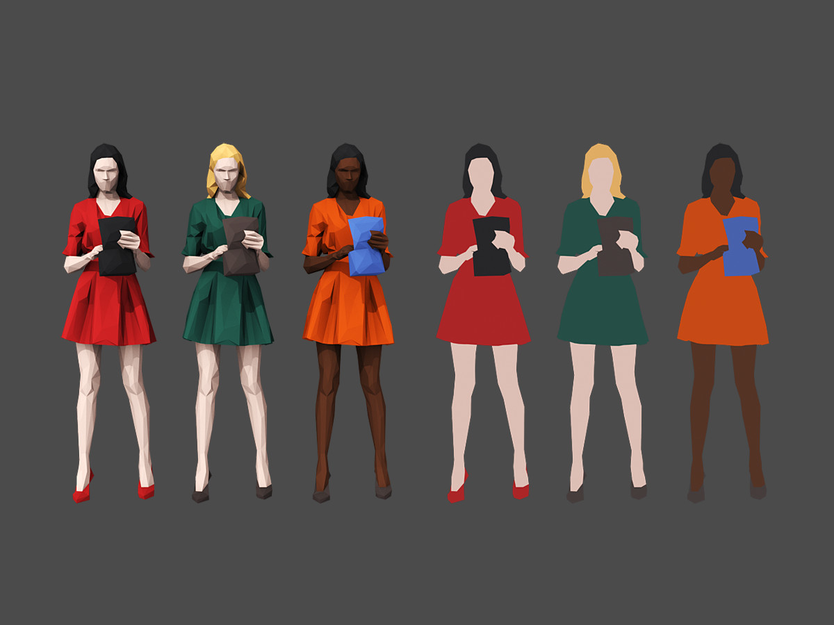 ArtStation - Colored Lowpoly People