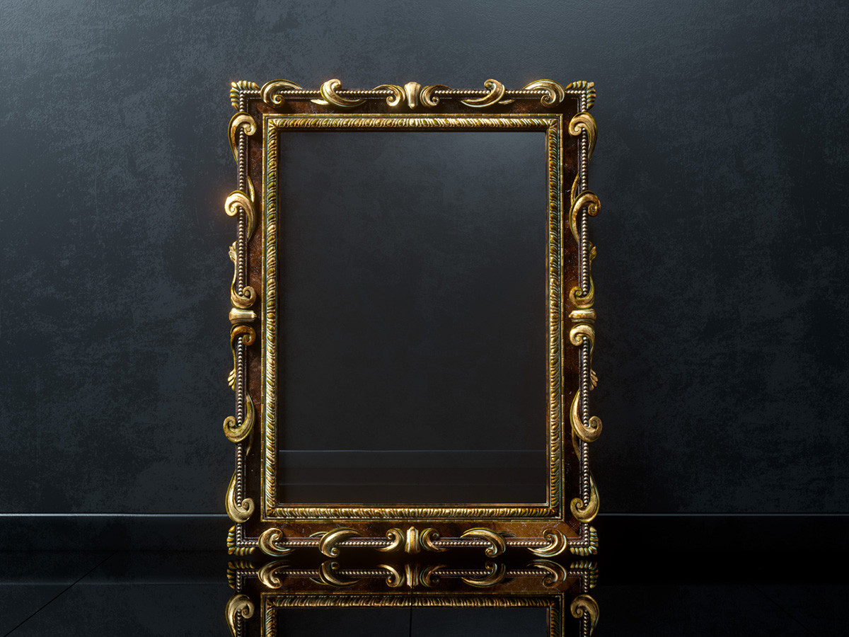 ArtStation - Ivory Gold Patina Roman mirror for classical interior ...