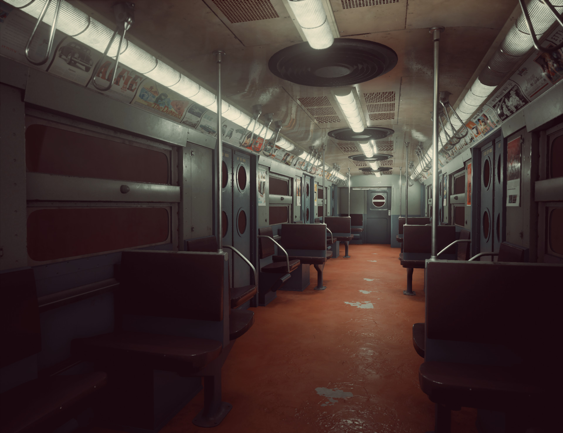 ArtStation - 1960's Subway Car