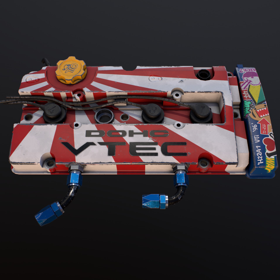 ArtStation - Honda H22 Valve Cover - JDM style