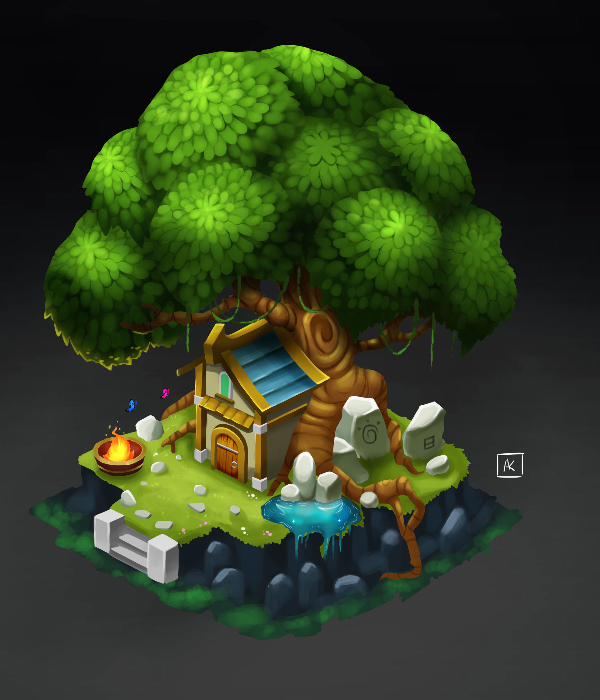 ArtStation - Isometric Art: Tree House