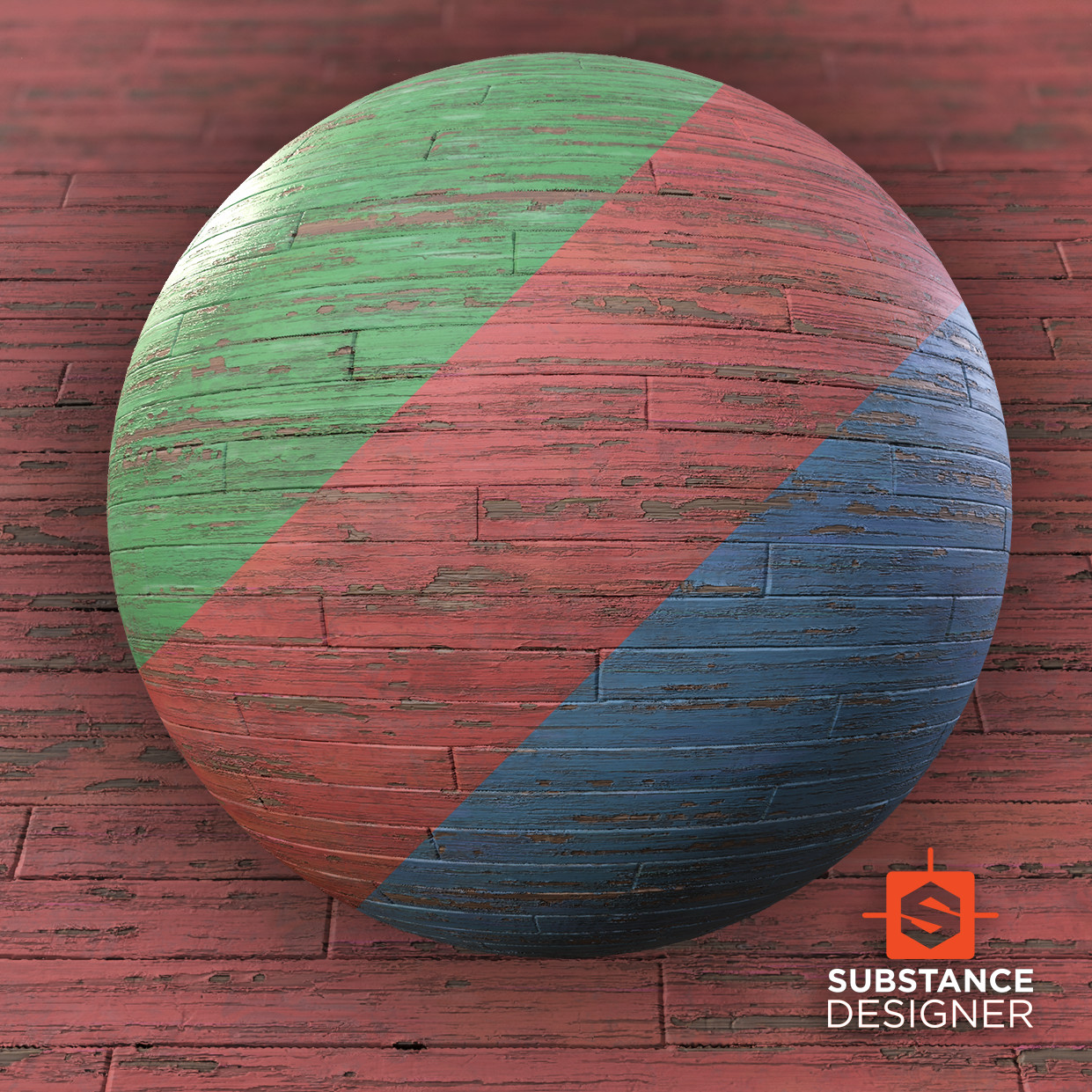 ArtStation - Substance Designer - Old Painted Wood Planks