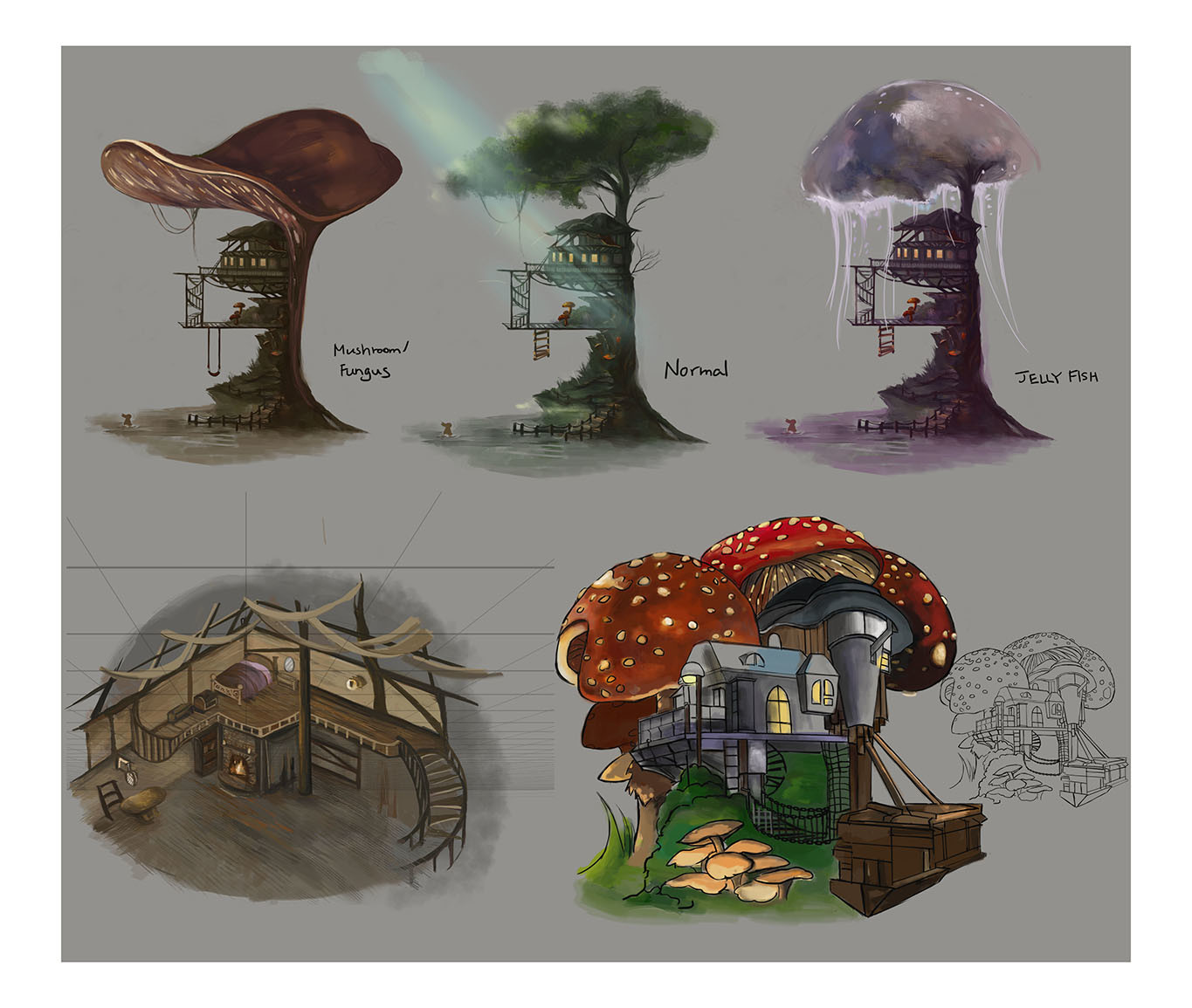 ArtStation - Mushroom Design Treehouse set
