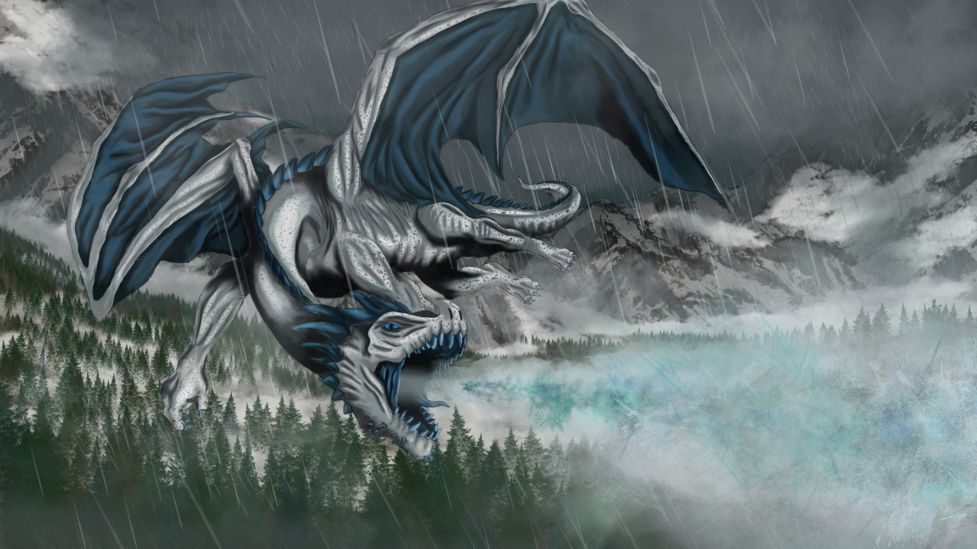 ArtStation - Mountain frost dragon