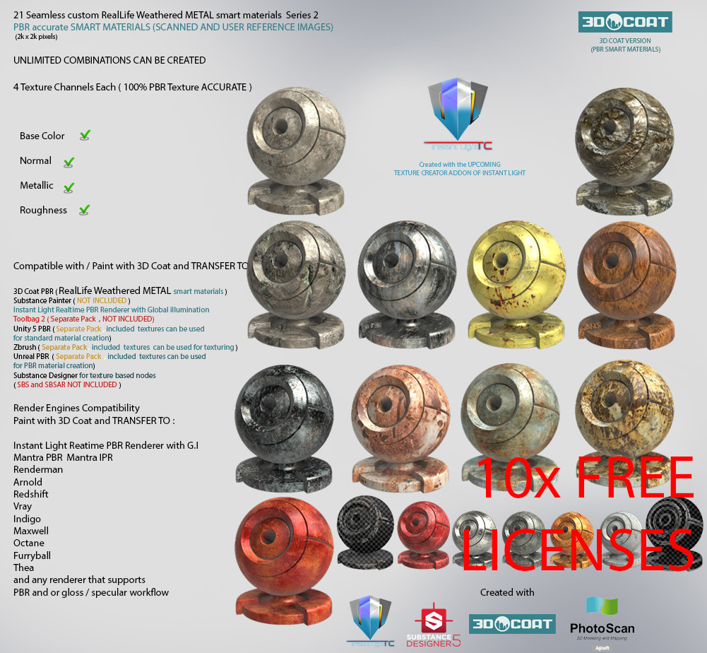 ArtStation - 21 seamless custom RealLife Weathered METALS SERIES 2