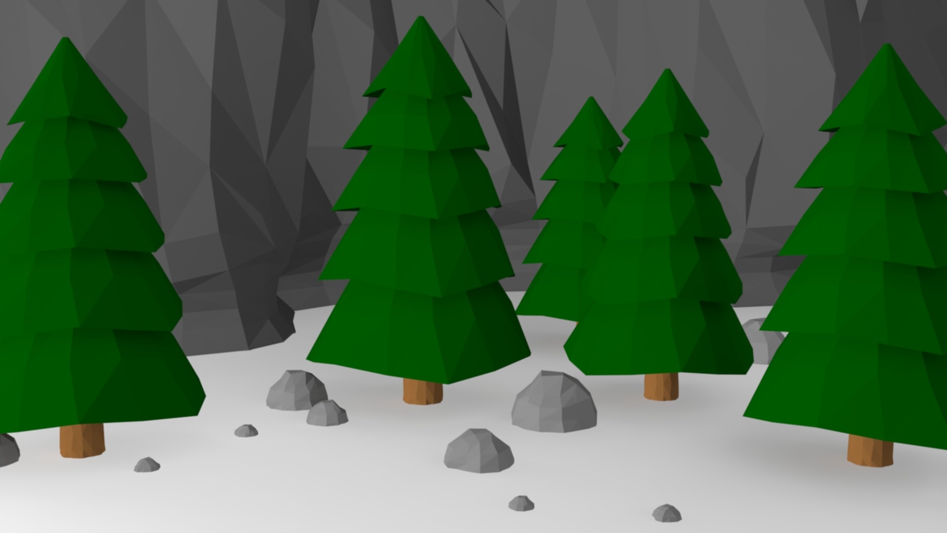 ArtStation - Low Poly-Snow scene