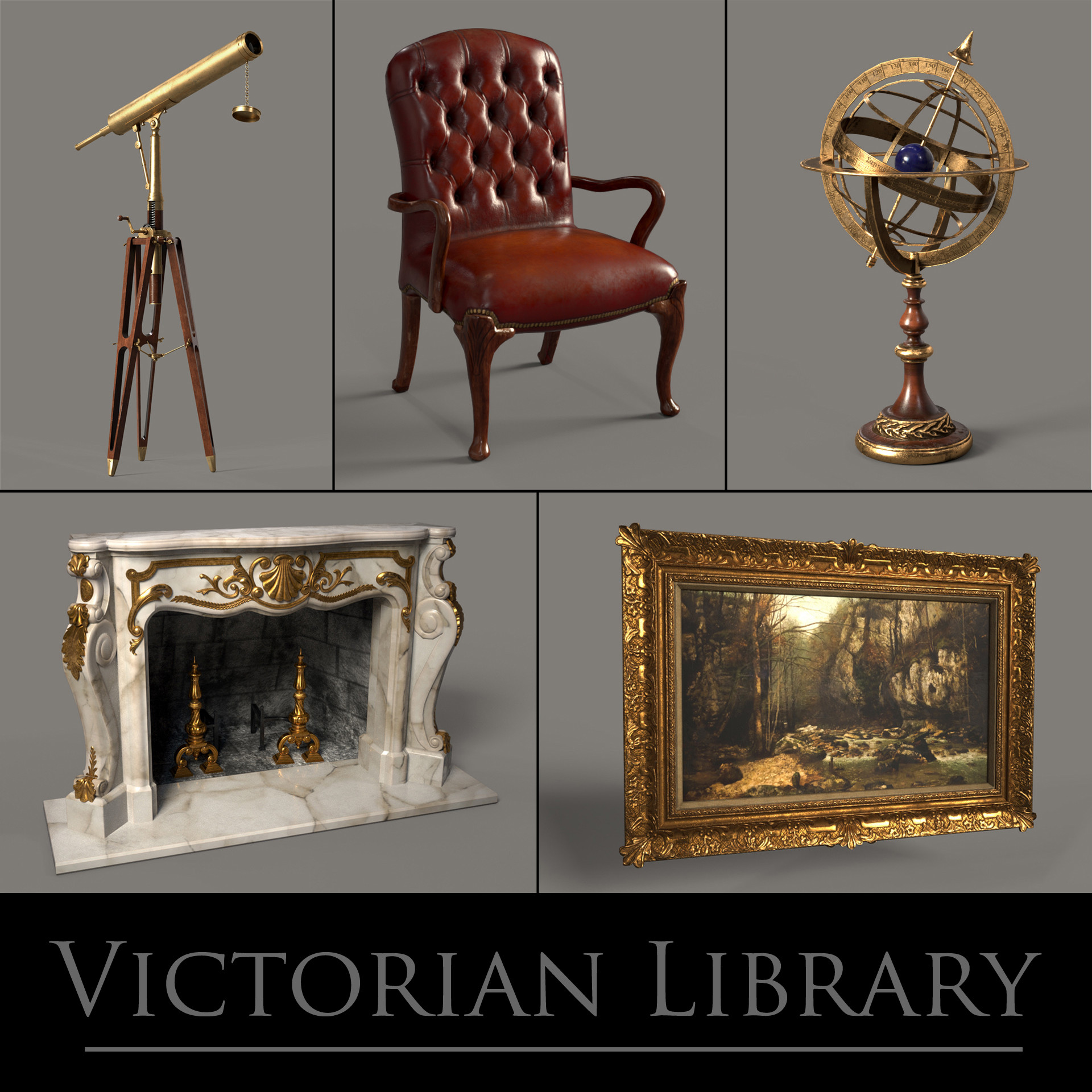 ArtStation - Victorian Library - Assets