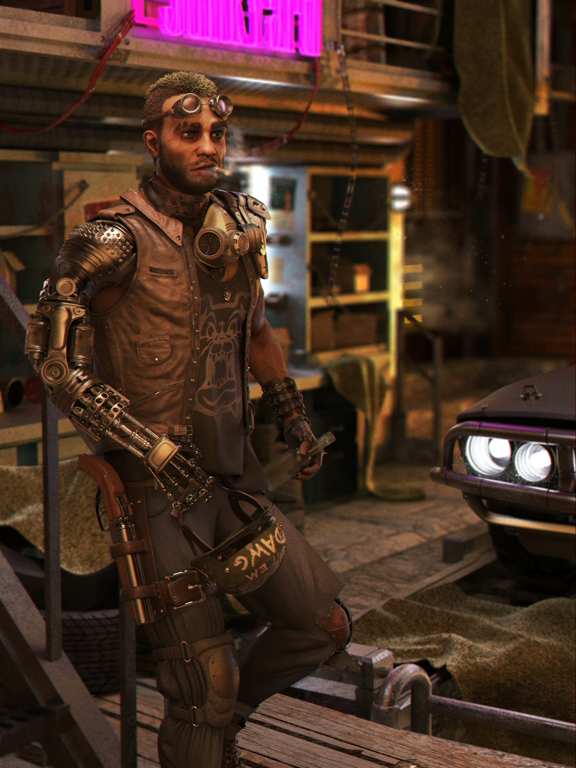 ArtStation - Post apocalyptic garage