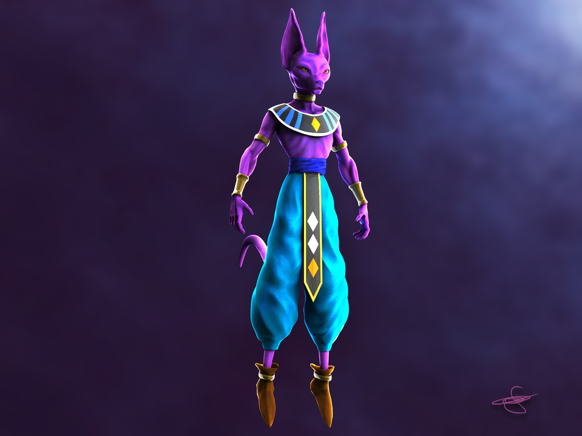 Beerus Fan Art Beerus Meets The First God Of Destruction