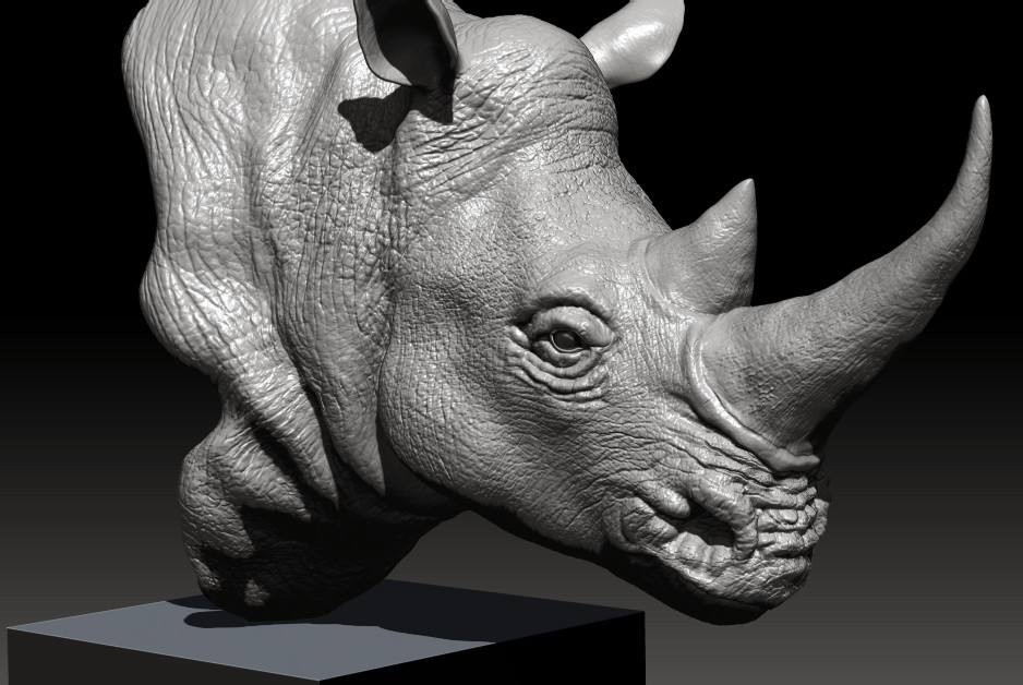 ArtStation - BLACK RHINO BUST in progress...