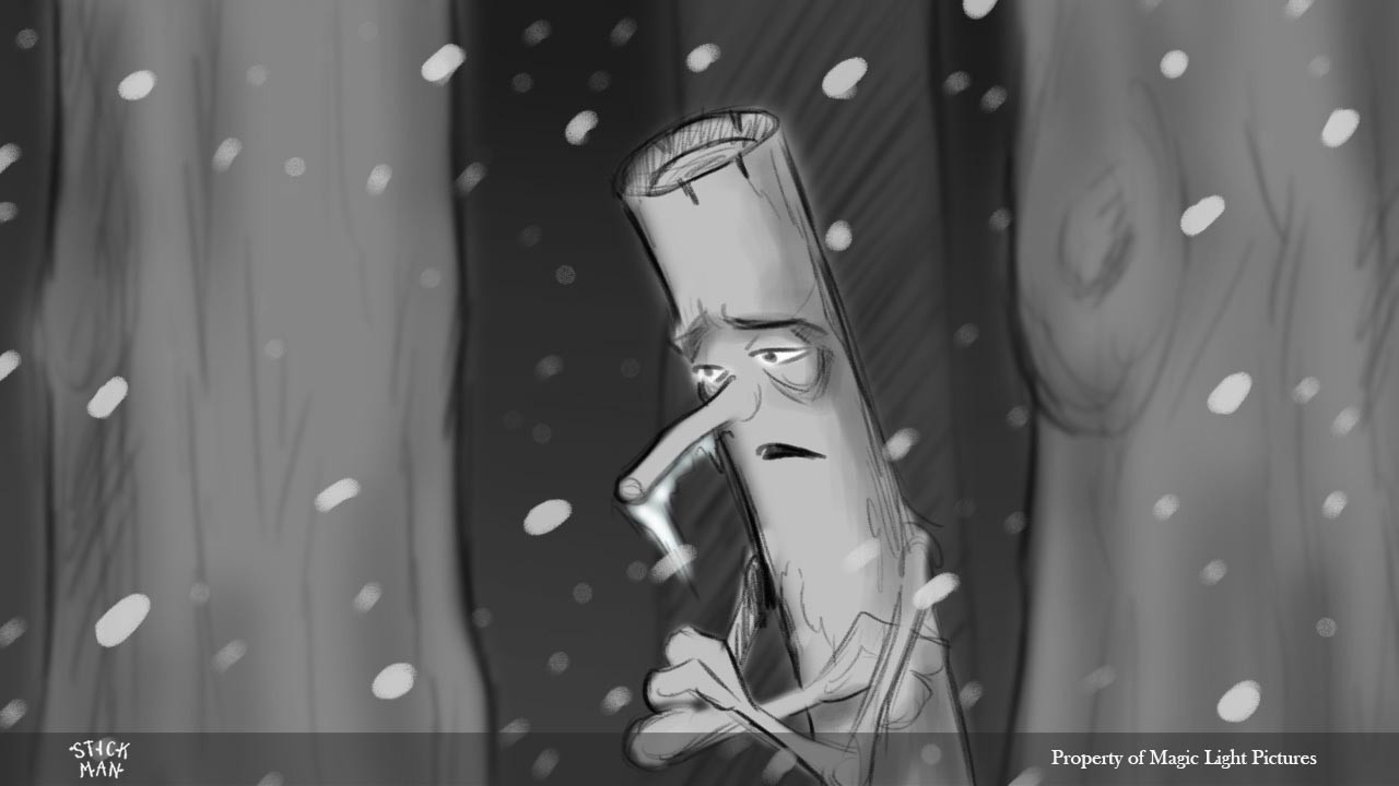 ArtStation - Stick Man Film Storyboards - Lost In the Snow Sequence