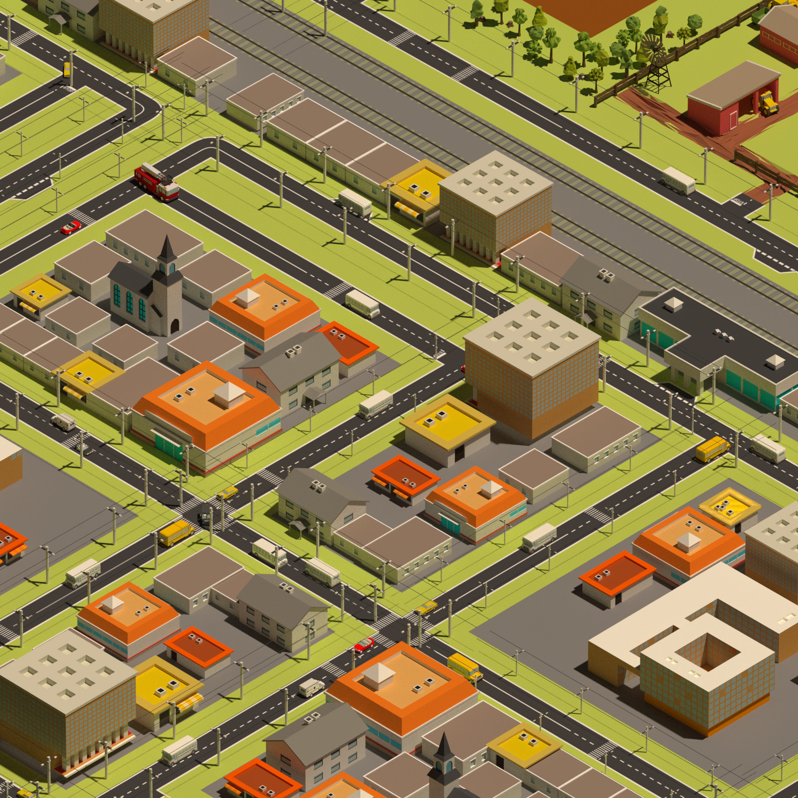 ArtStation - Low Poly Town