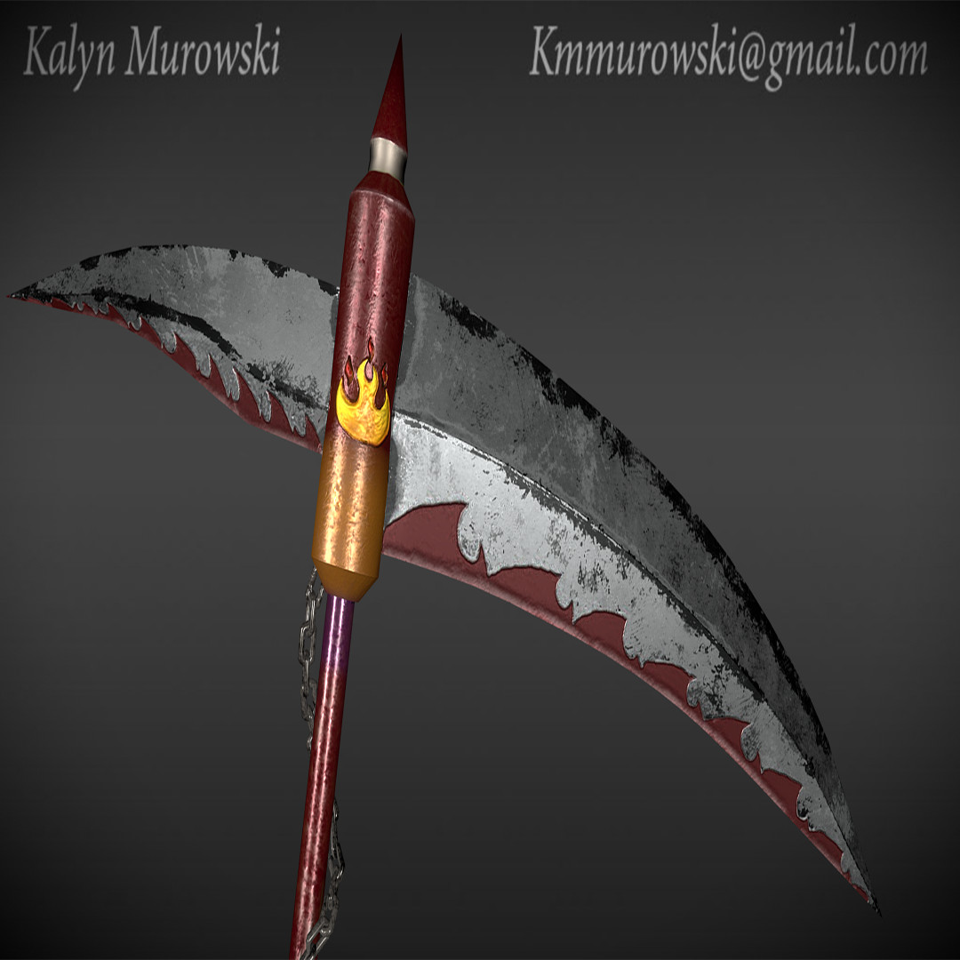 ArtStation - Double Bladed Fire Scythe, Kalyn Murowski