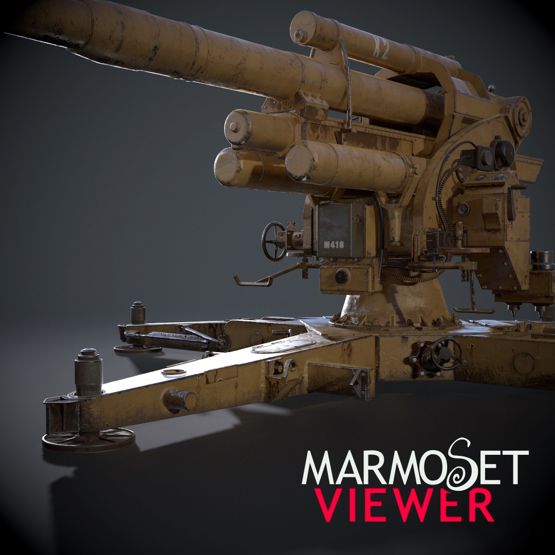 ArtStation - 88MM German Flak Artillery
