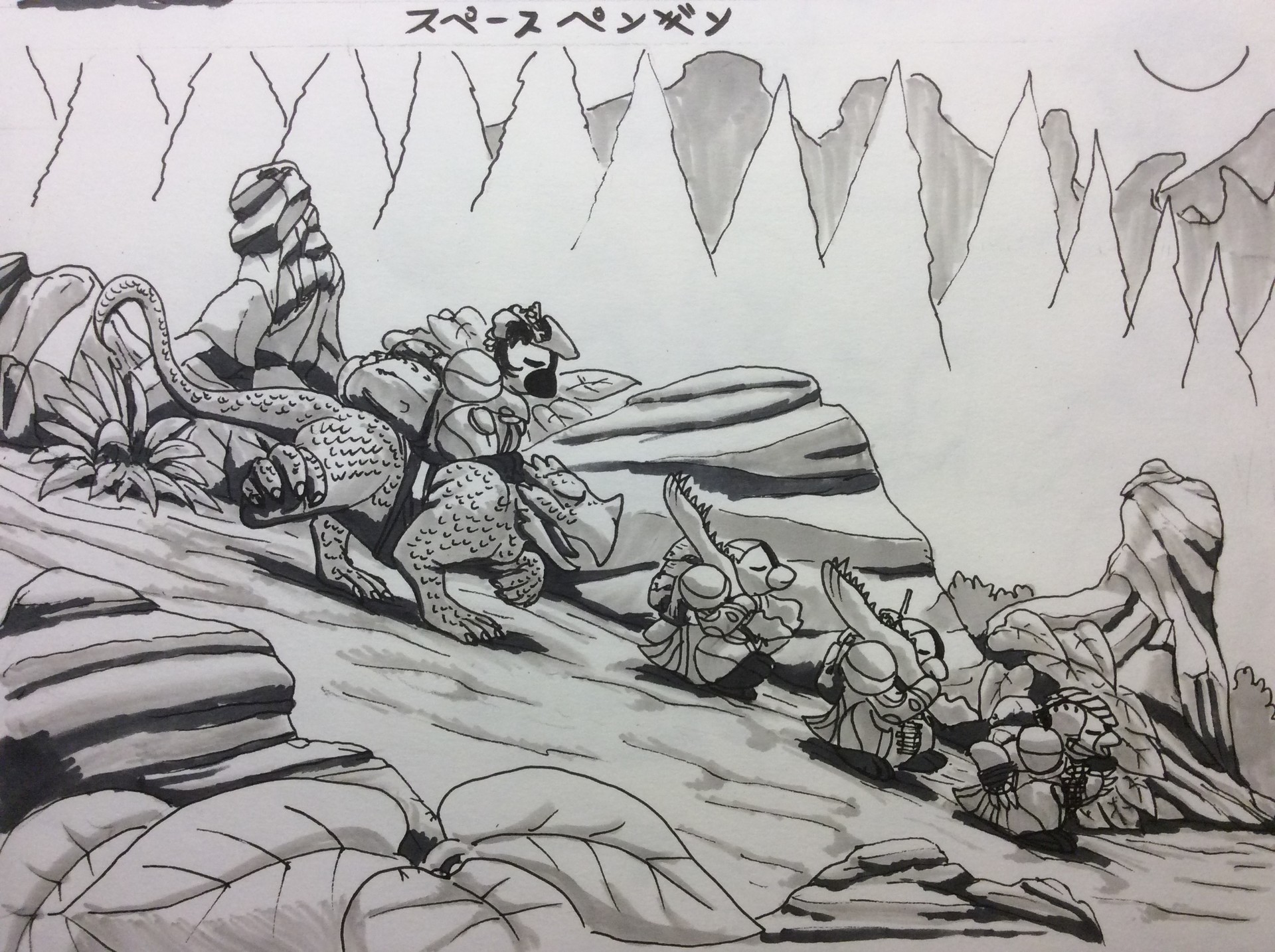 ArtStation - Inktober 2017 - Day 7 - Monosaurus