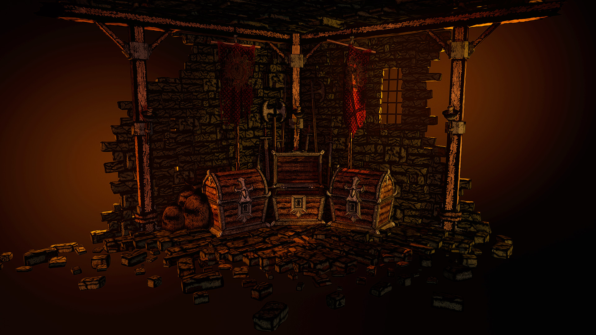 ArtStation - Hand-painted Dungeon Scene