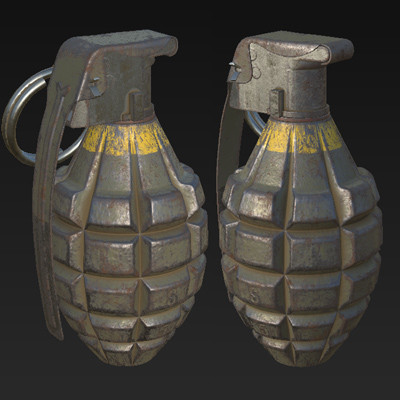 ArtStation - Grenade (learning of Substance Painter | tutorial by Tim ...