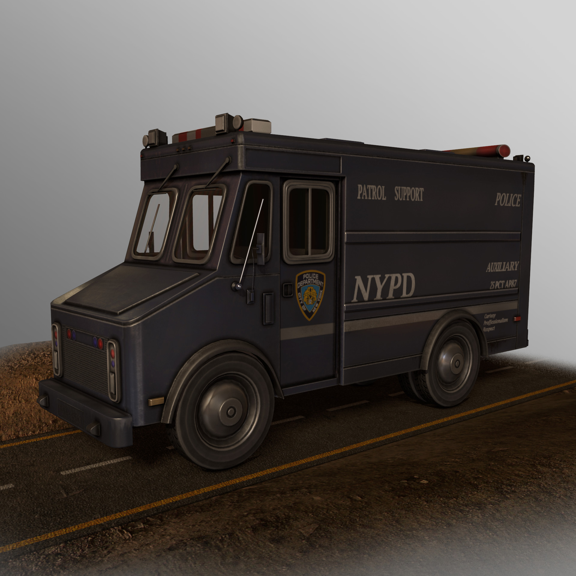 ArtStation - POLICE VAN (low poly)