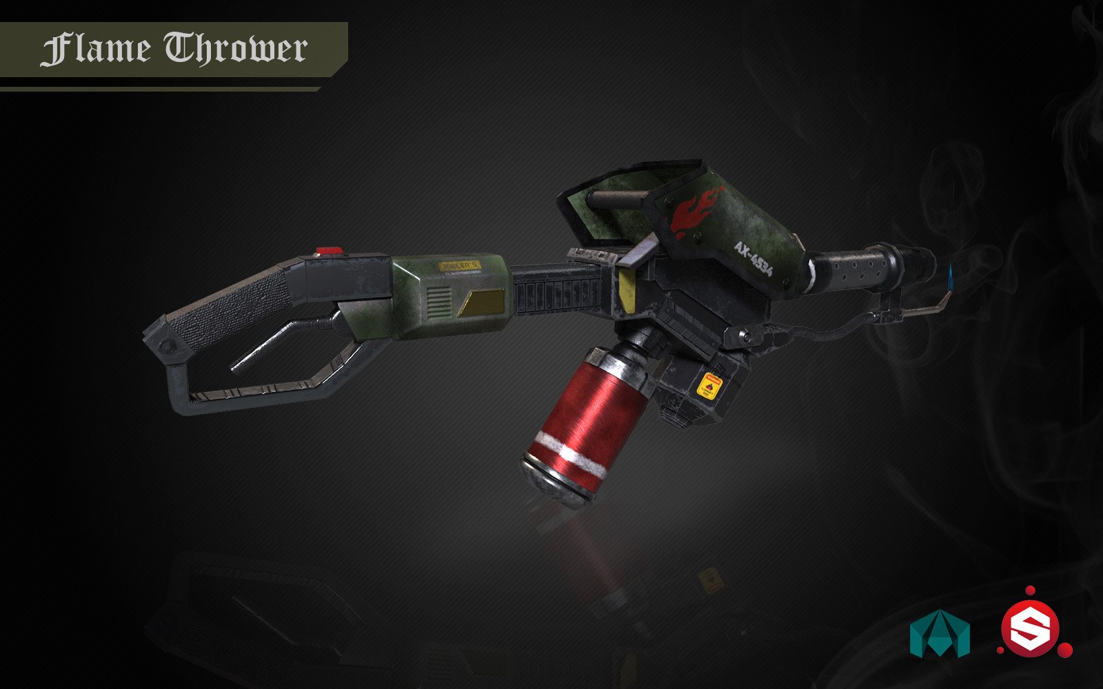 ArtStation - Flame Thrower Gun
