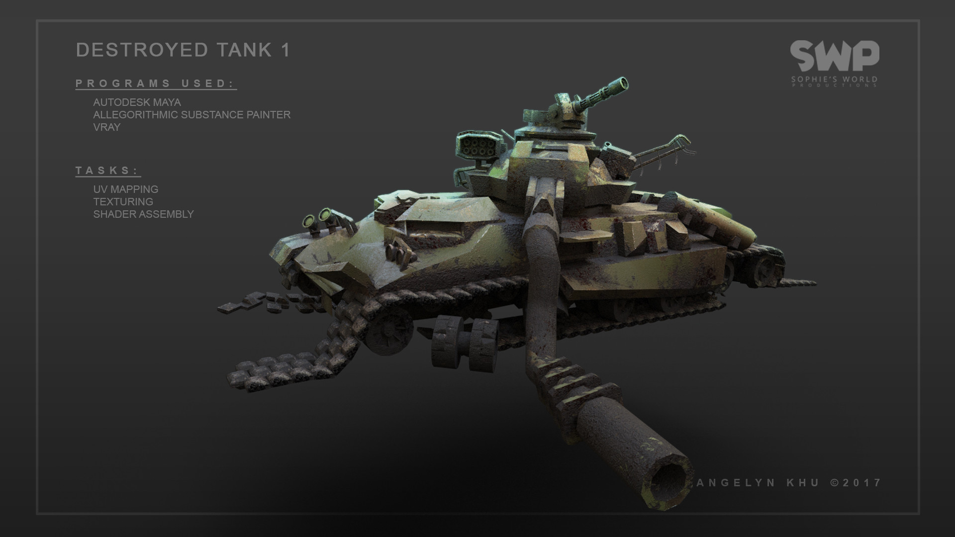 ArtStation - Destroyed Tank