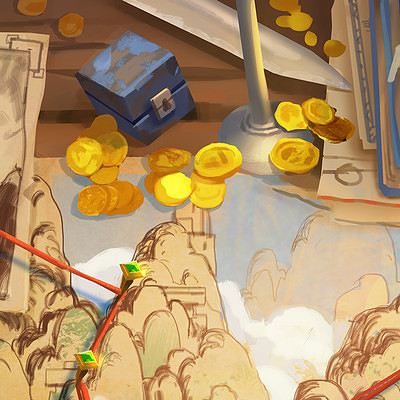 ArtStation - Adventure Mobile Game - Quest Map, Dungeon Map, and Score ...