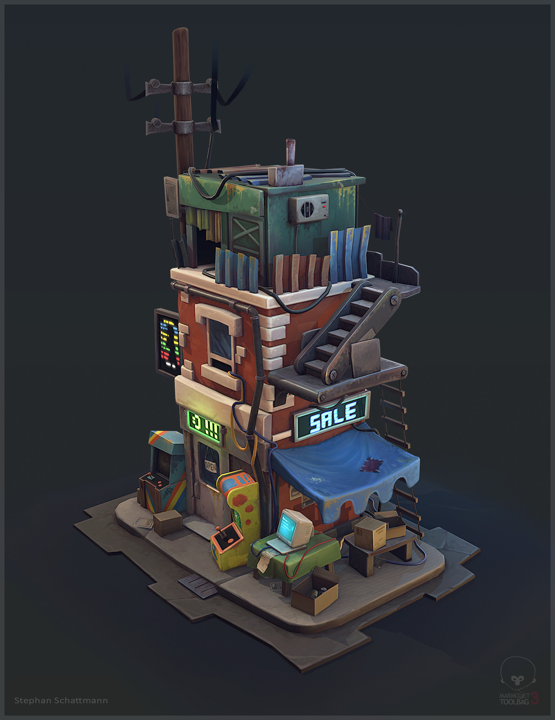 ArtStation - OldComputerStore - Handpainted