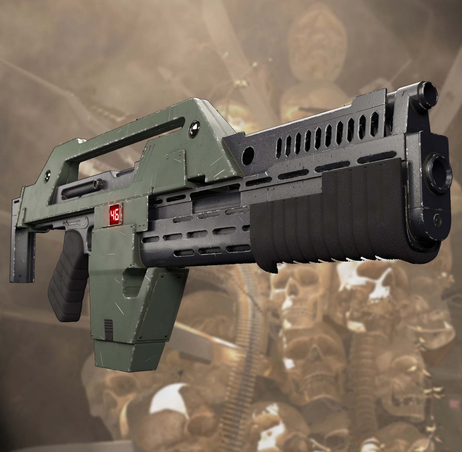 ArtStation - Pulse Rifle & Flame Thrower