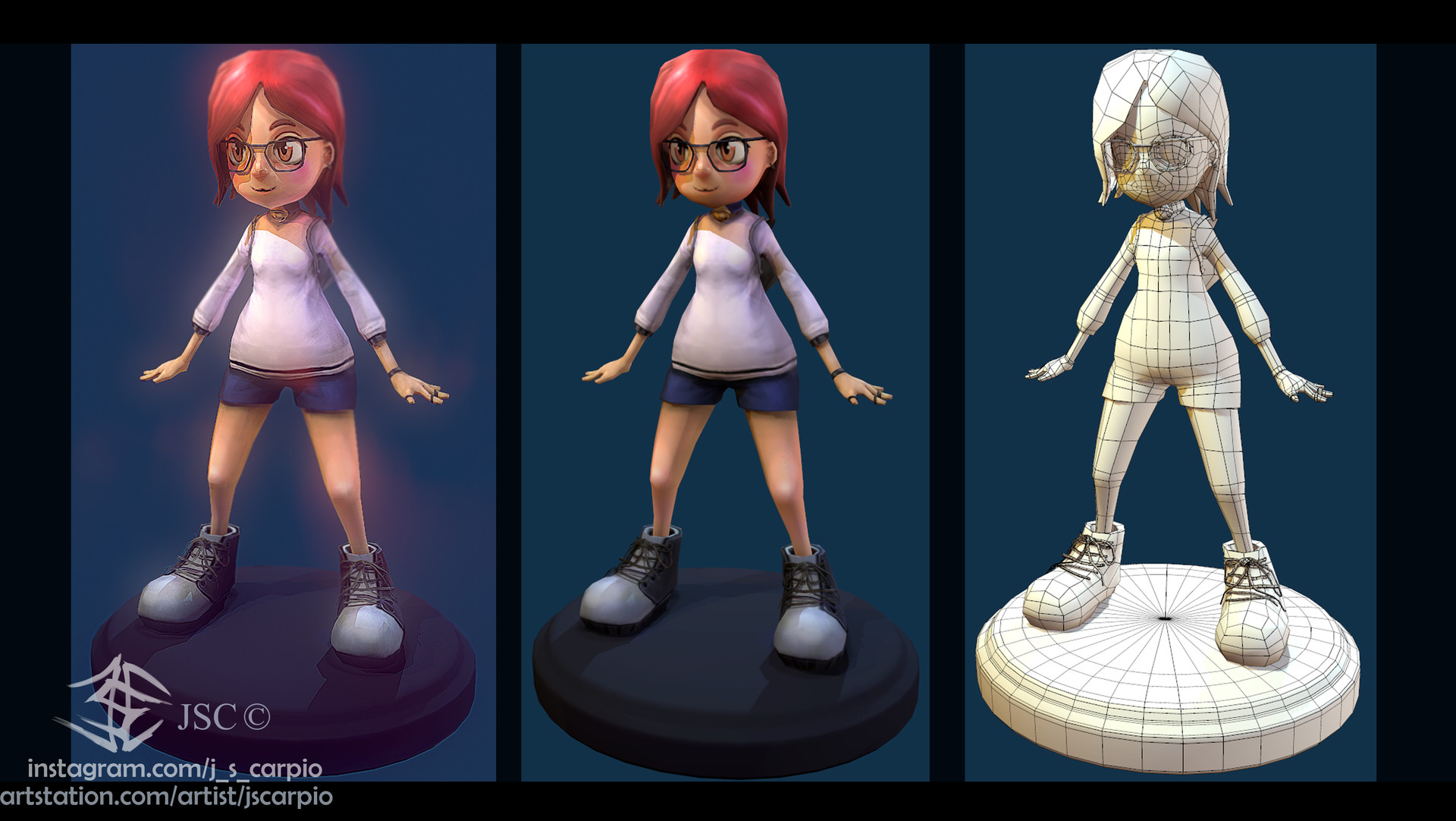ArtStation - Low poly handpainted Chibi girl + (marmoset viewer)