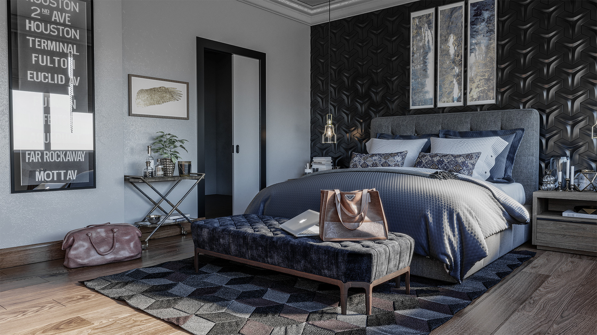 ArtStation - Black Bedroom