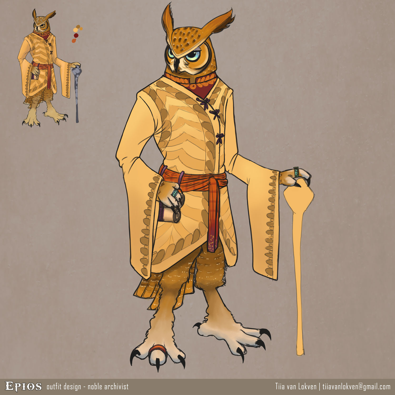 ArtStation - Epios outfit design: court archivist, Tiia van Lokven