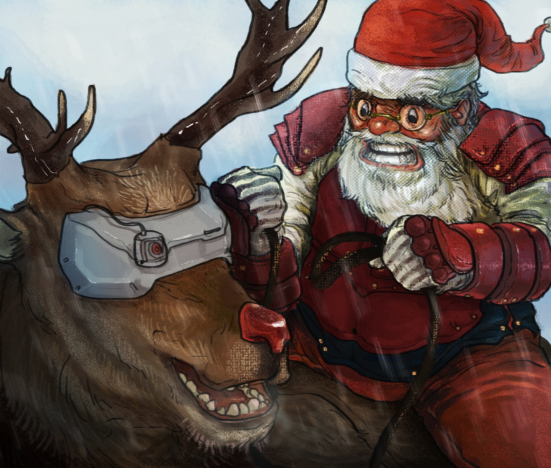 ArtStation - Jacked up Santa Stressed from this new Rudolf Bot