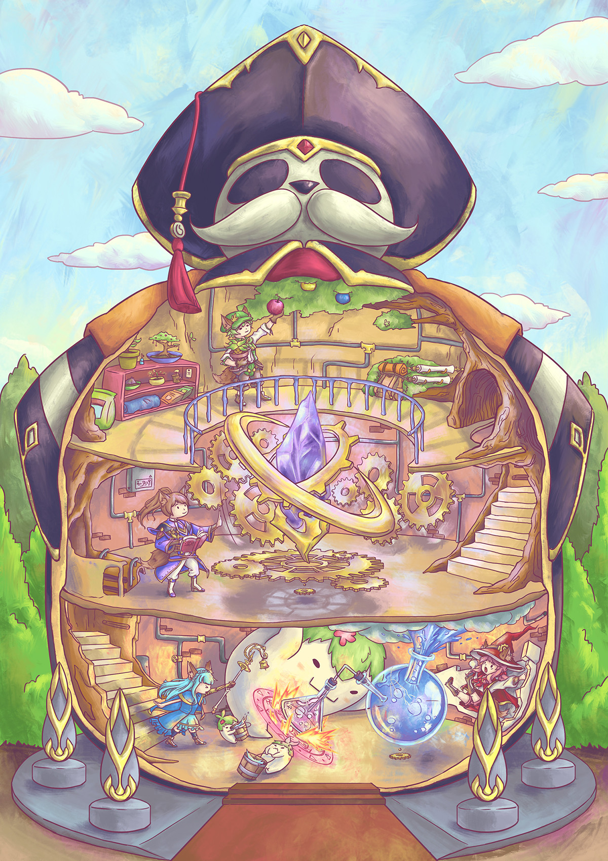 ArtStation - Steampunk Magic School Life